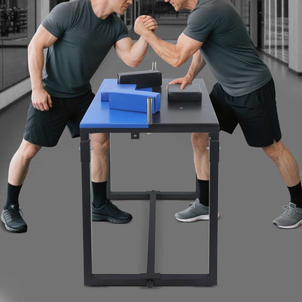 Folding Arm Wrestling Table W/ Elbow & Forearm Pads Wrist Strength ...