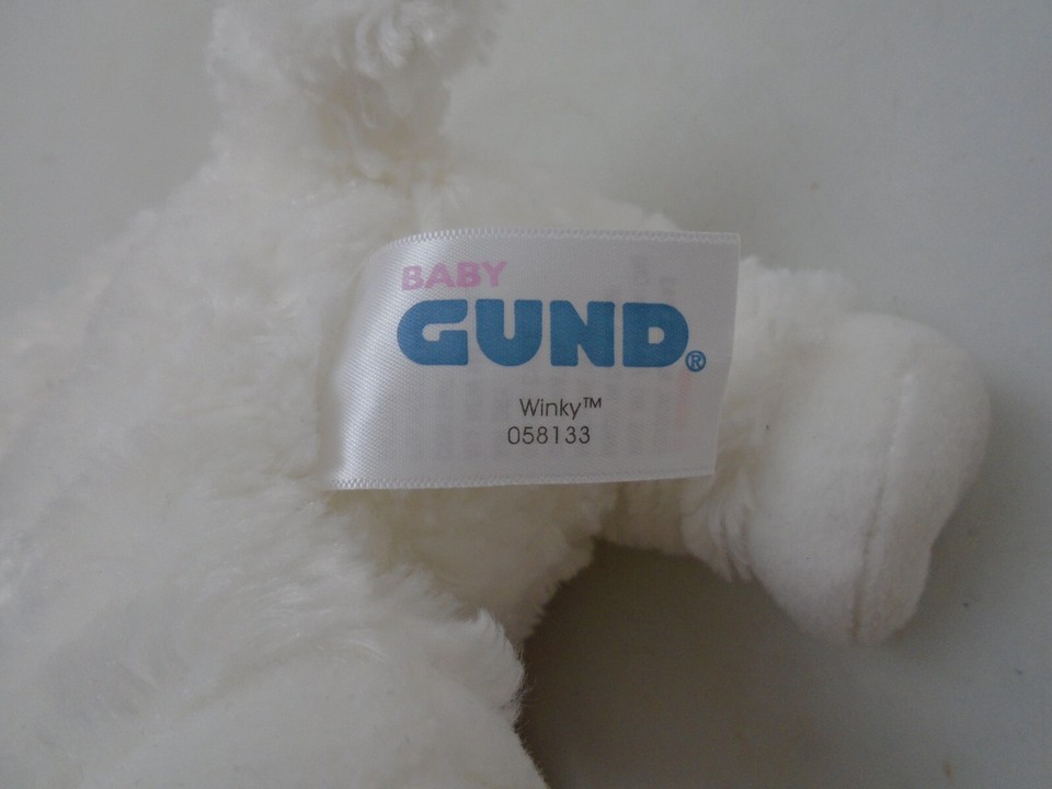 Baby Gund White Winky Sheep Lamb Rattle Plush 8" 58133 Stuffed Animal ...