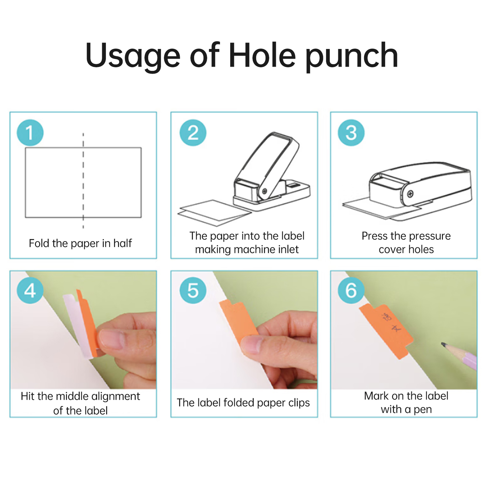 Tab Puncher Loose-leaf Separator DIY Index Sticker Label Paper Puncher ...