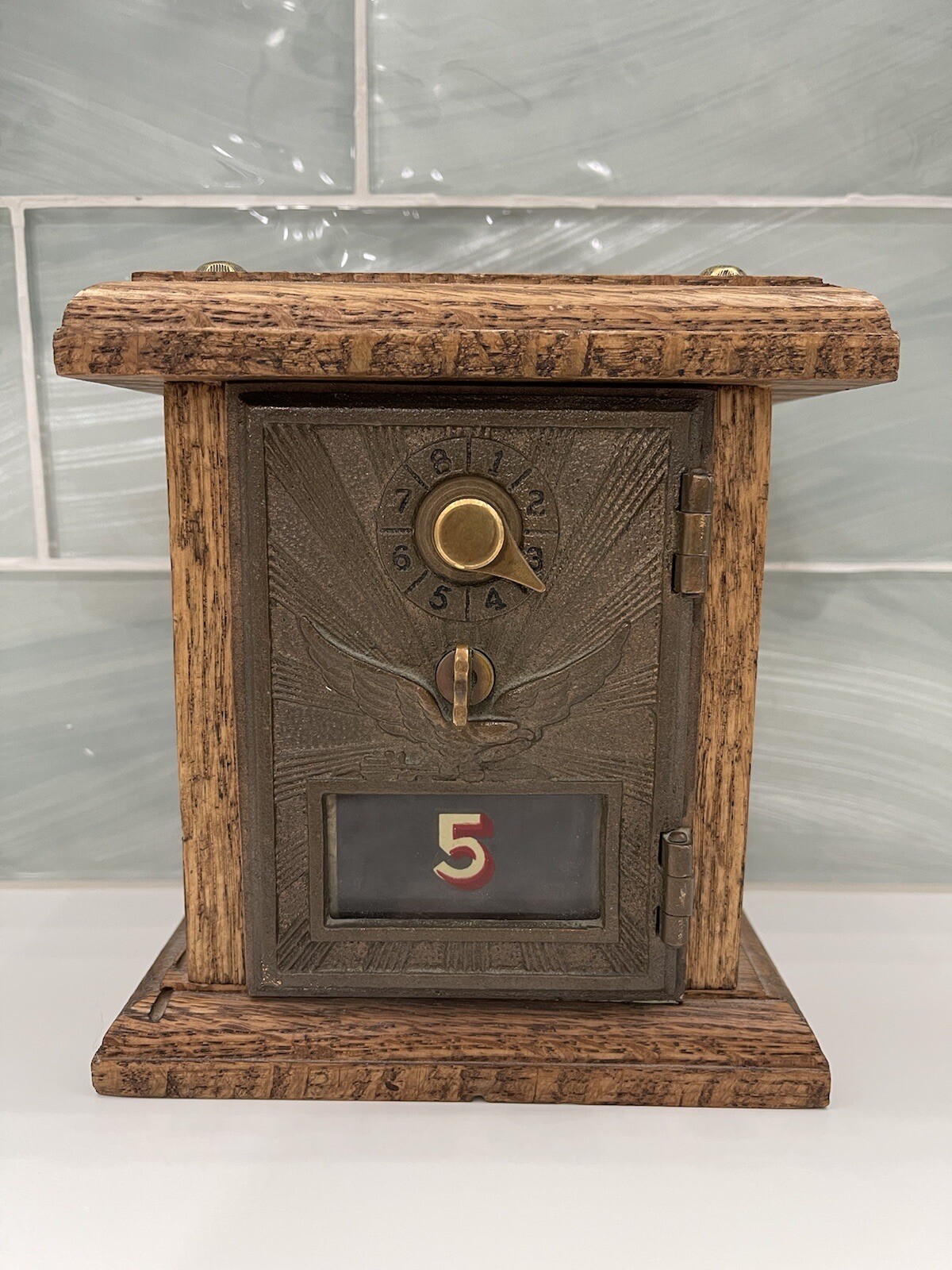 Antique Original US Post Office Lock Box Door w Combination Piggy Bank ...