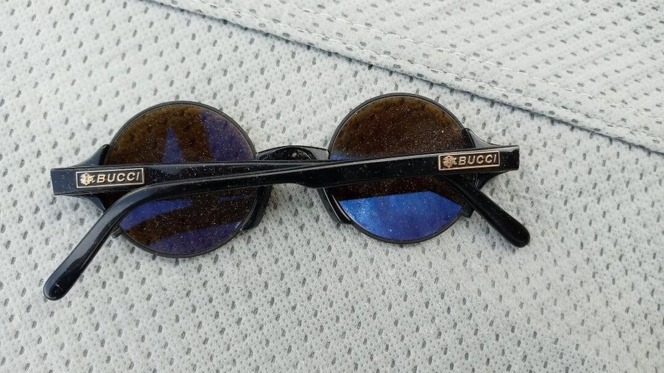 Exceptionally RARE Bucci Blk Professor Round Sunglasses Unisex Model ...