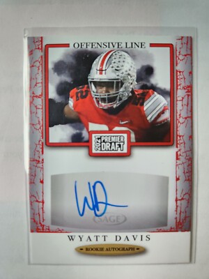 2021 Sage Hit Premier Draft Autograph Wyatt Davis RC Auto Red #A10 ...