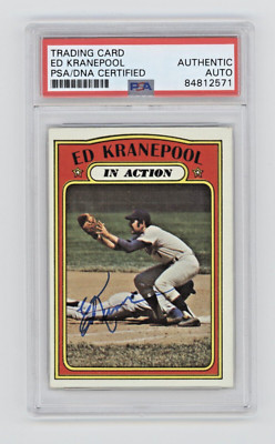 Ed Kranepool 1972 Topps Baseball In Action #182 Signed PSA Authentic ...