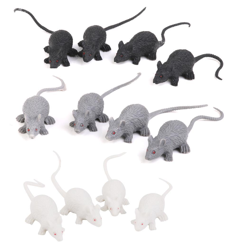 12pcs Plastic Vivid Rats Mouse Scary Creature Halloween Pranks Trick ...