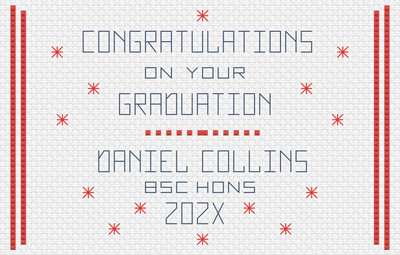 Graduation Cross Stitch Card Kit by Florashell | eBay