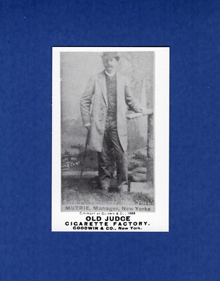 1887-1890 Old Judge N172 REPRINT: James Mutrie, New York Giants manager ...