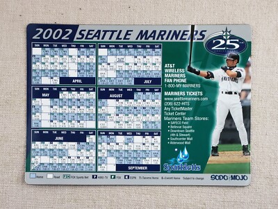 Seattle Mariners MLB 2002 Season Schedule Fridge Magnet SGA Ichiro ...