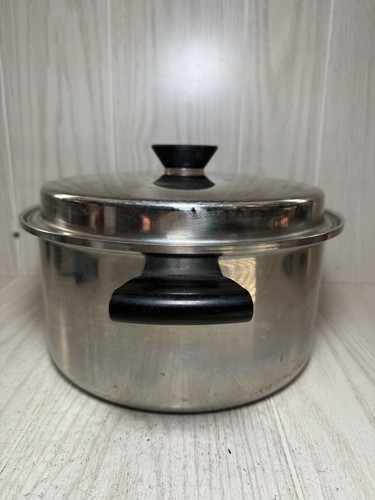 Vintage Duncan Hines 6 Qt Stock Pot w/ Lid 3 Ply 18-8 Stainless Steel ...