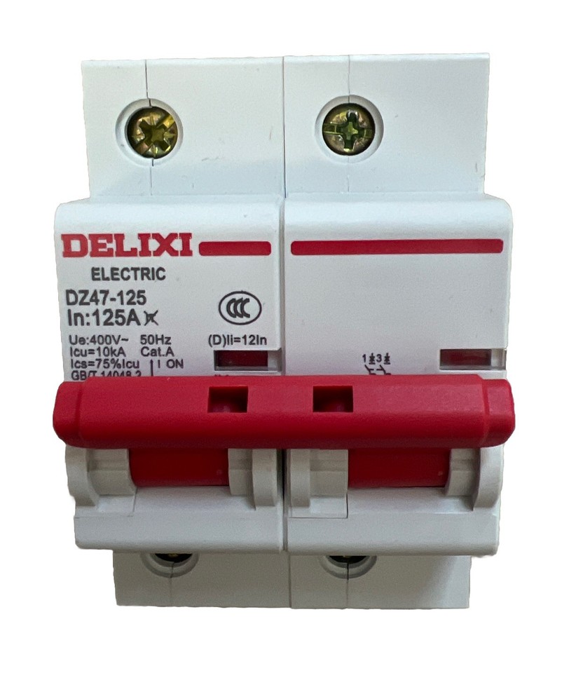 1PCS Delixi DZ47-125 DZ47125, 2P-125A Heavy Duty Circuit Breaker, On ...