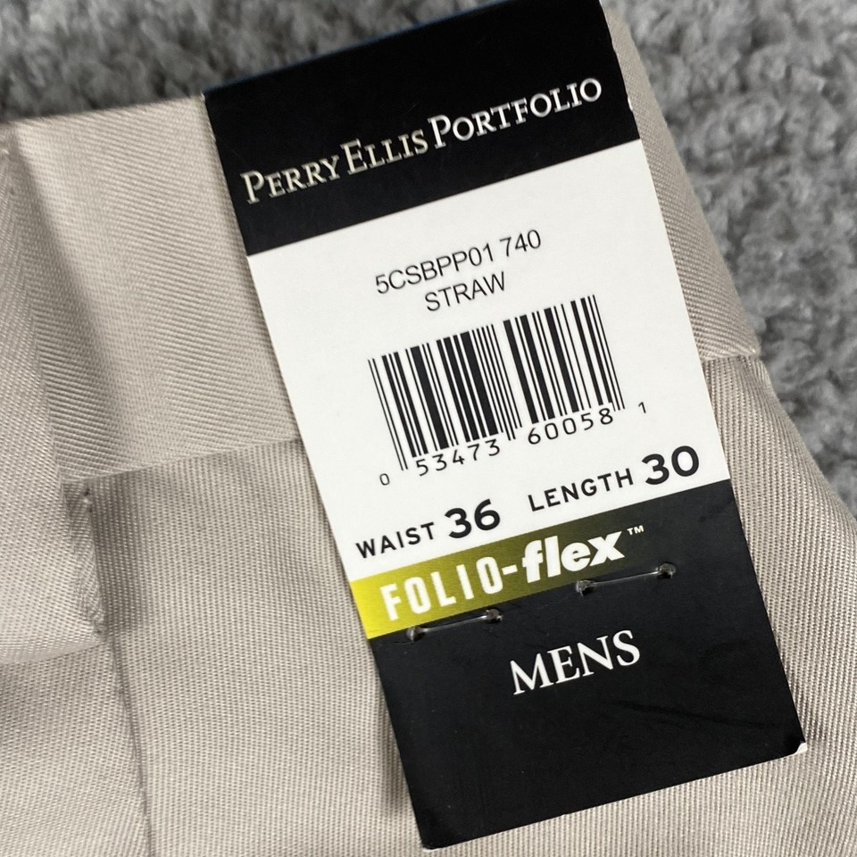 Perry Ellis Portfolio Trouser Dress Pants Men's 36x30 Flex Wrinkle Free ...