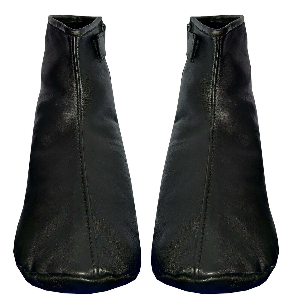 Mens Ladies Unisex Real Leather Black Socks Khuffs Khuffain for Hajj ...