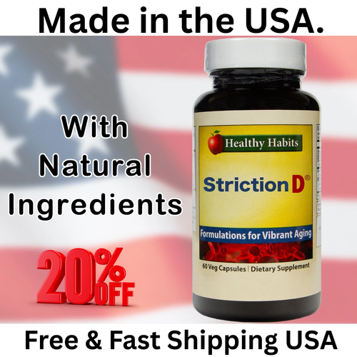 Striction D Premium Blood Sugar Support 60 Capsules Healthy Habit -Free ...