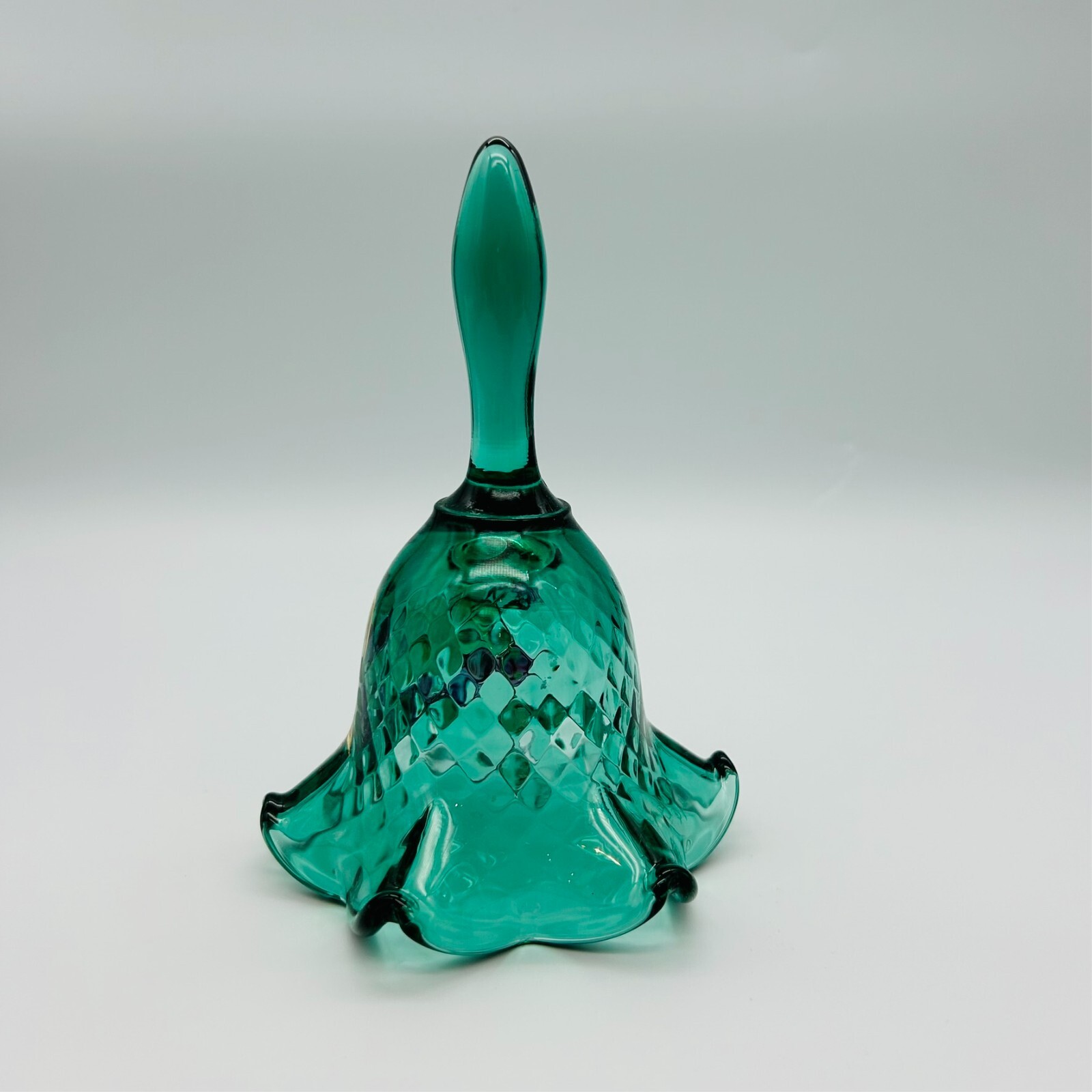 Vtg Fenton Art Glass Magnolia & Berry Hand Painted Blown Glass Bell A ...