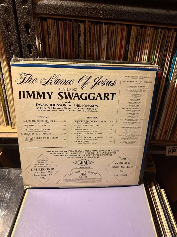 Jimmy Swaggart, Dwain Johnson – The Name Of Jesus Vintage 33rpm VG+ ...