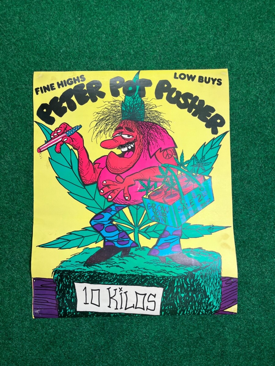 Vintage 70s Black Light Poster Vintage Original 1970s Freedom Chopper