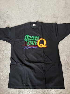 Q Racing Quaker State Black Front Graphic Vintage T Shirt Size XL | eBay