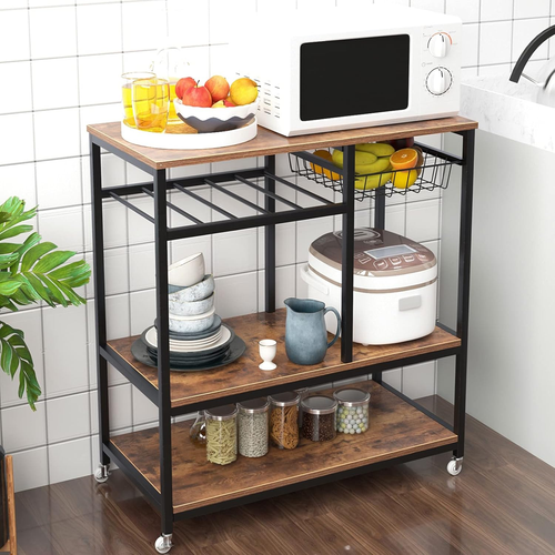 Kitchen Baker'S Rack Kitchen Cart Utility Storage Shelf Microwave Oven ...