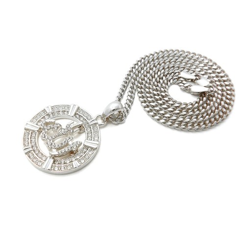 Iced Silver PT Muslim Allah Pendant & Box Cuban Rope Chain Hip Hop ...