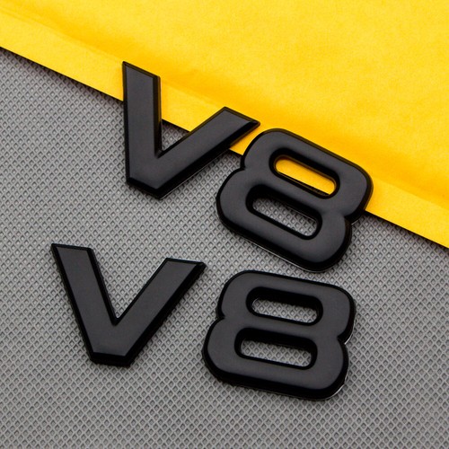 2x Metal Black V8 Engine Rear Trunk Badge Car Fender Racing Emblem ...