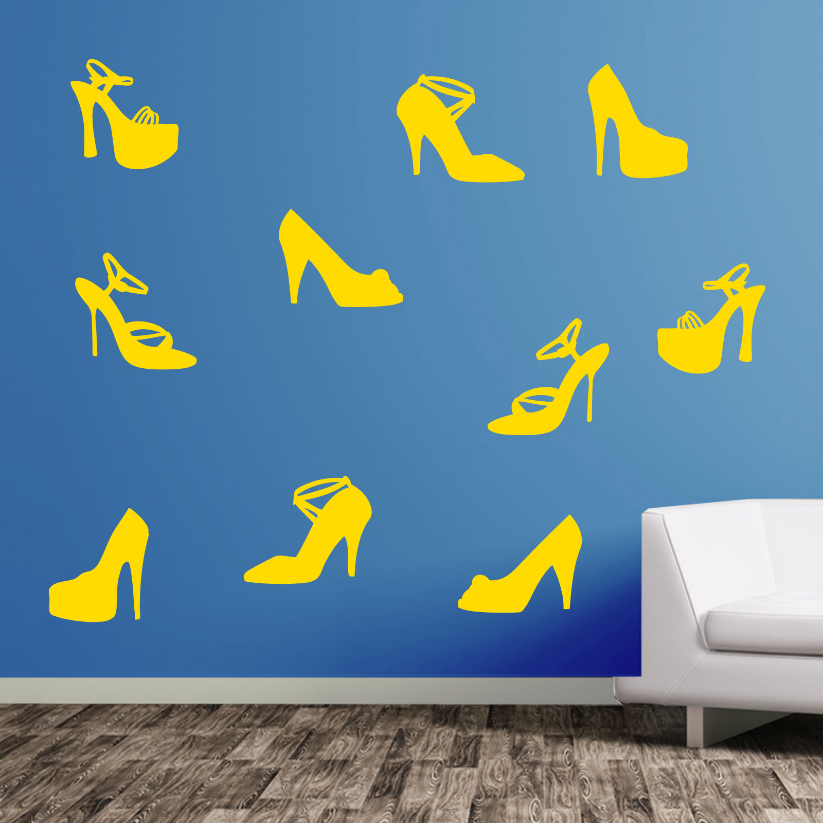 High-Heels Shoes Ladies Platforms Sandals Vinyl Window Wall Stickers ...