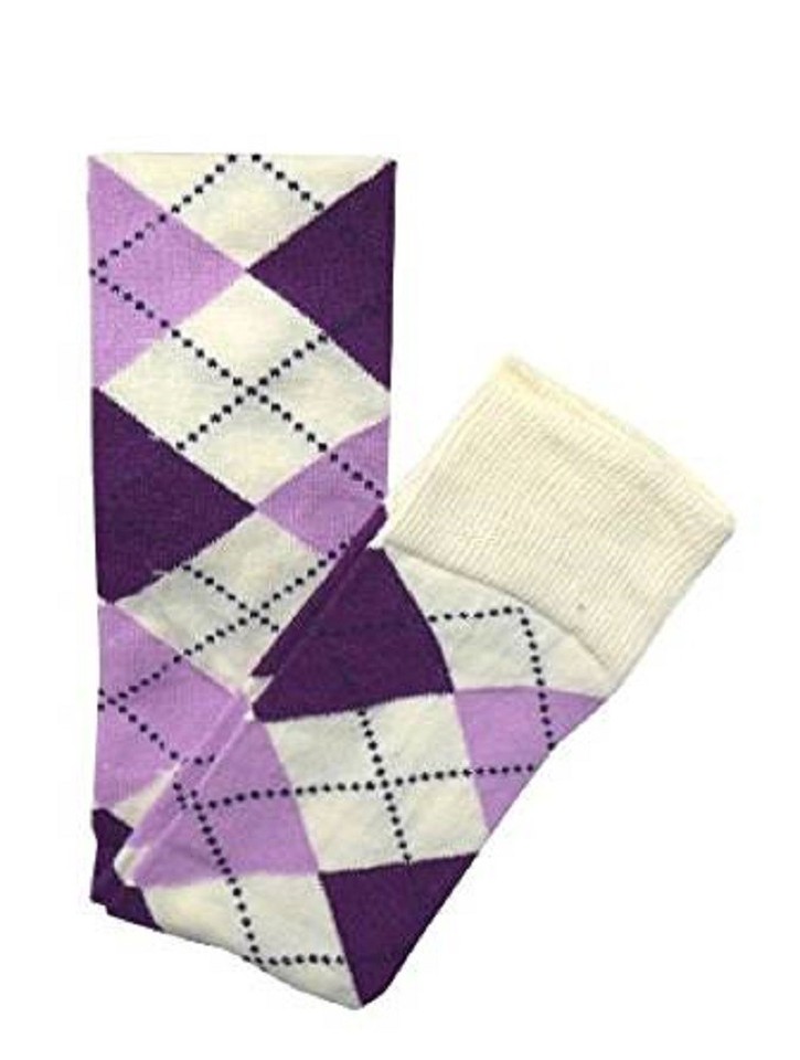 ARGYLE CHECK DIAMOND STRETCH LONG KNEE HIGH SOCKS PUB GOLF FANCY DRESS ...