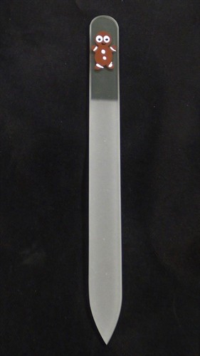 Glass Nail File Gingerbread Man Czech Crystal Hand Painted Medium 5.5 ...