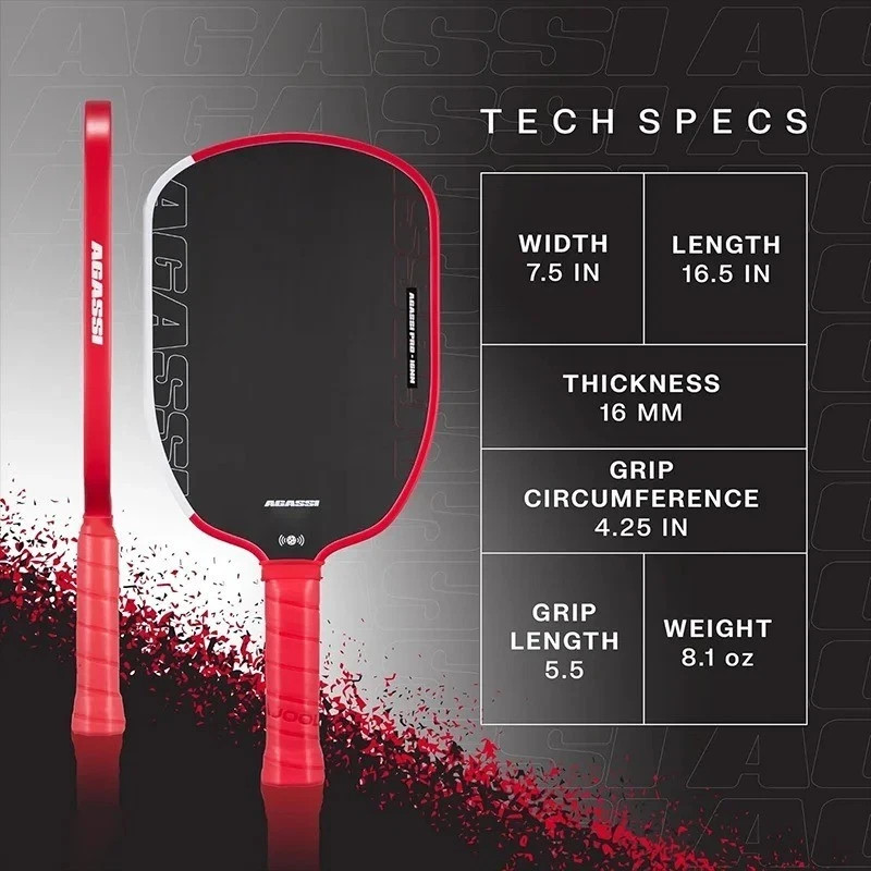 Agassi Pro IV Carbon Fiber T700 Pickleball Paddle ,GEN 4 TFP Foam Core ...