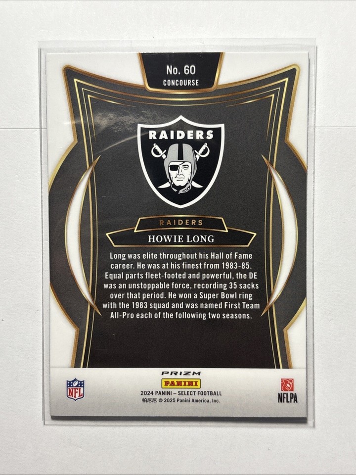 2024 Select Howie Long Red And Green Shock Prizm Concourse Raiders | eBay