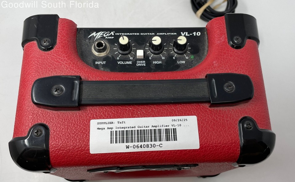 Mega Amp VL-10 Red Black Integrated Combo Guitar Amplifier Not Tested ...