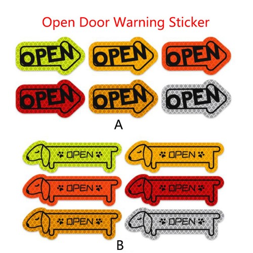 Quality Car Door Safety Stickers Open Sign Reflective Tape Warning Mark ...