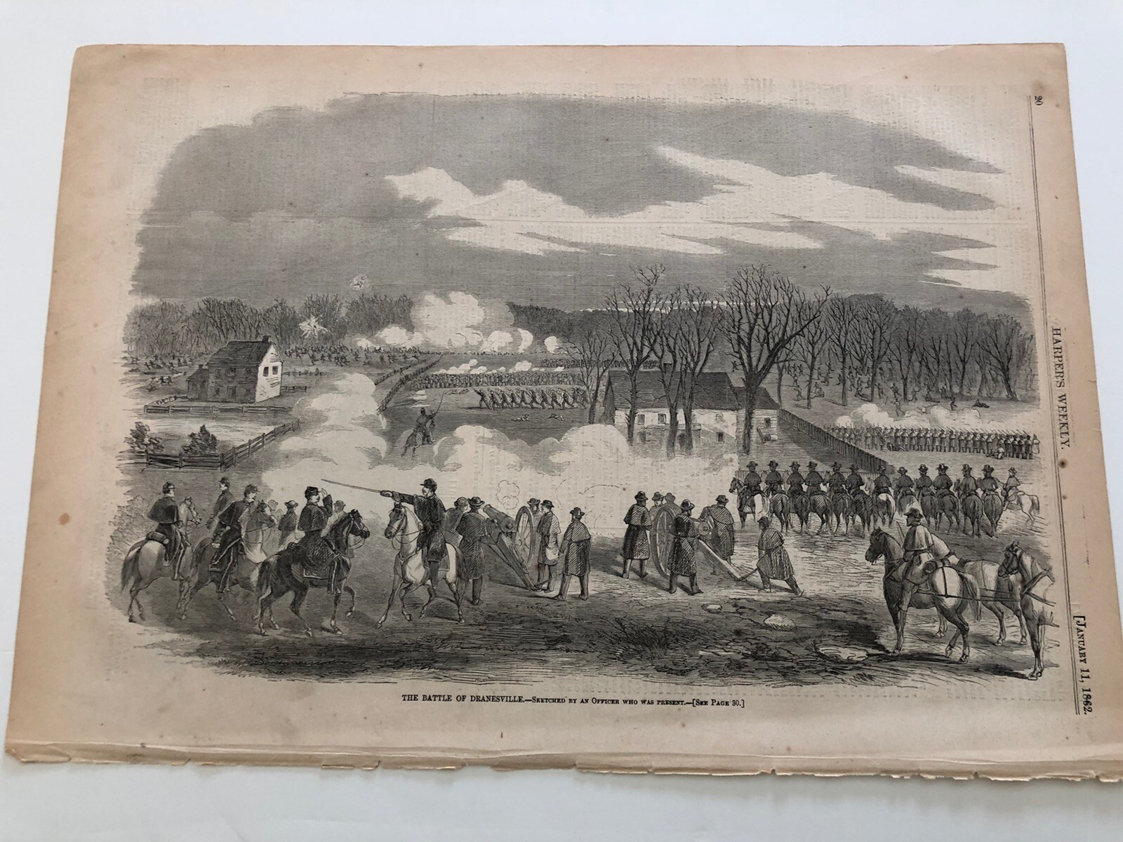 1862 Harpers Antique Print Civil War Battle Of Dranesville Virginia ...