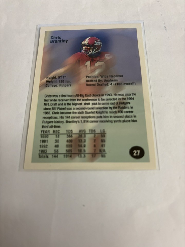 1994 Superior Rookies Autograph Chris Brantley /5000 | eBay