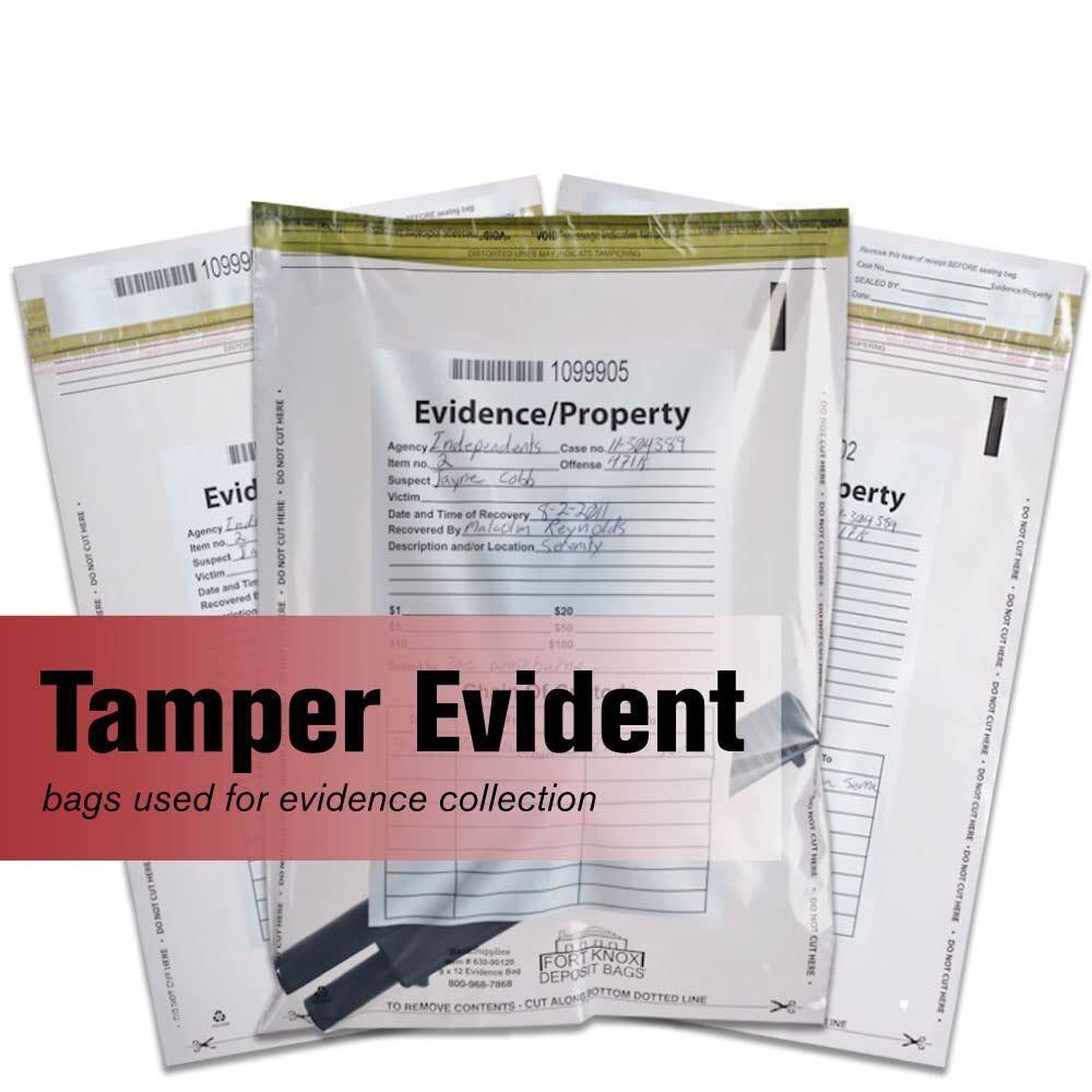 BankSupplies Clear Evidence Bags | Case of 500 | 9W x 12H | Tamper Evident Seal | eBay