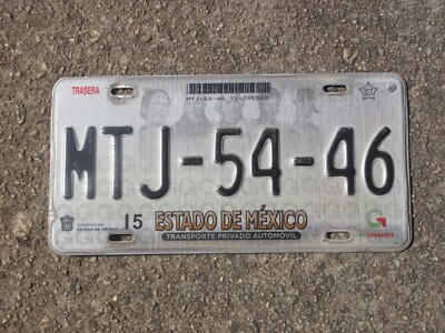Estado De Mexico License Plate Mexican MTJ 54 46 State of Mexico | eBay