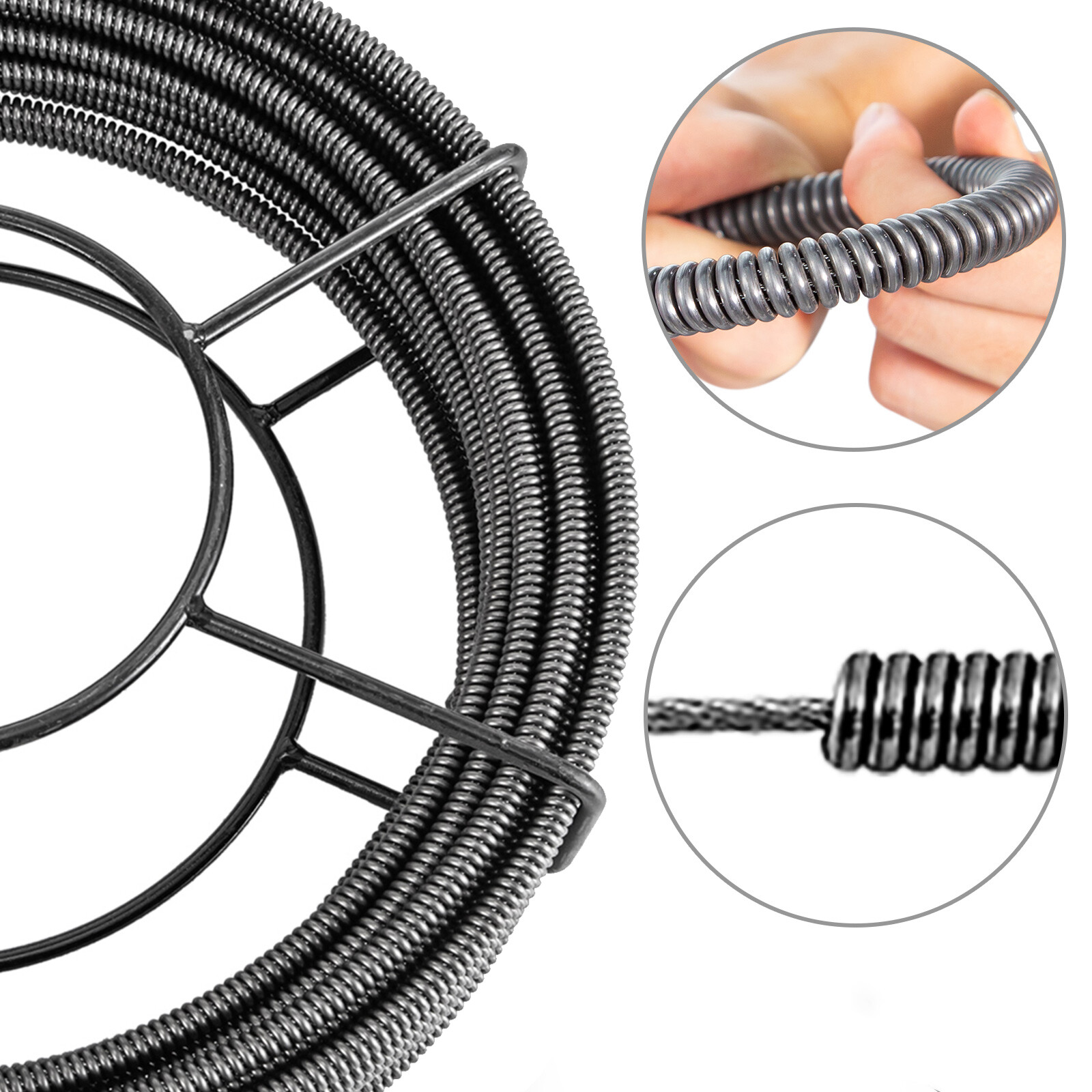 VEVOR 100Ft Drain Cable Sewer Cable 1/2In Drain Cleaning Cable Auger ...