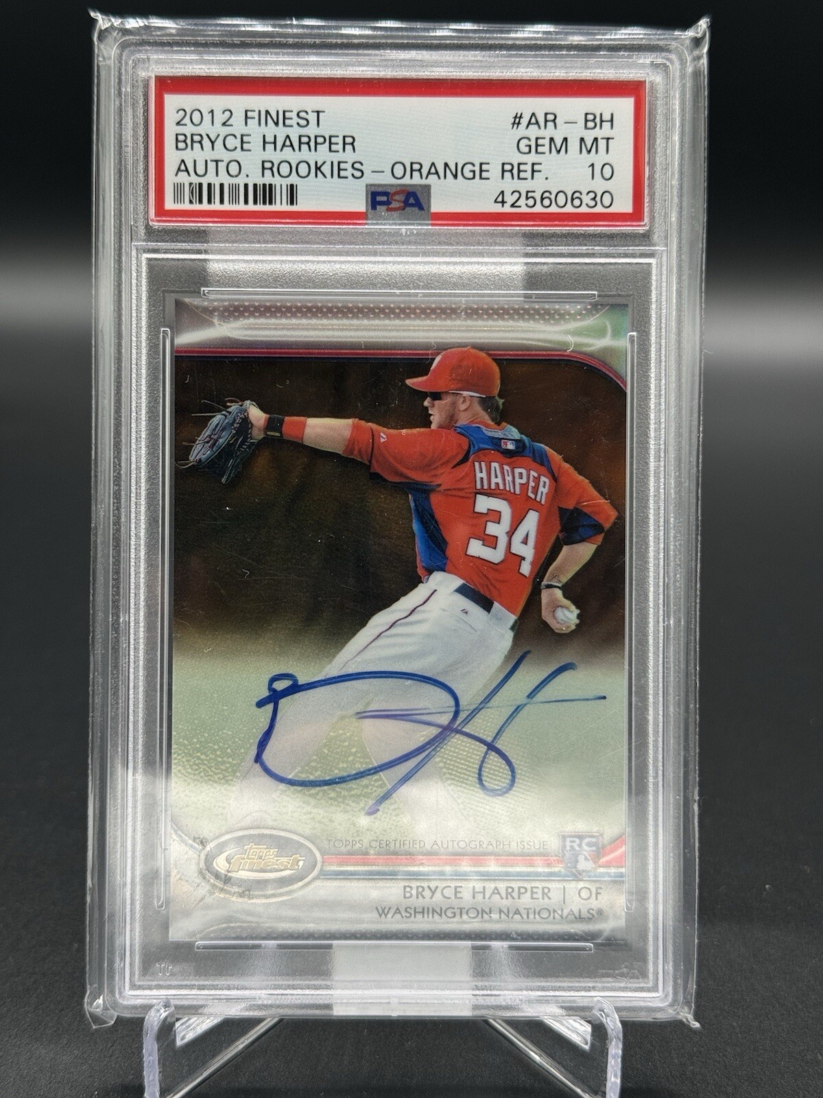 2012 Topps Finest - Autographed Rookies Bryce Harper #AR-BH Orange ...