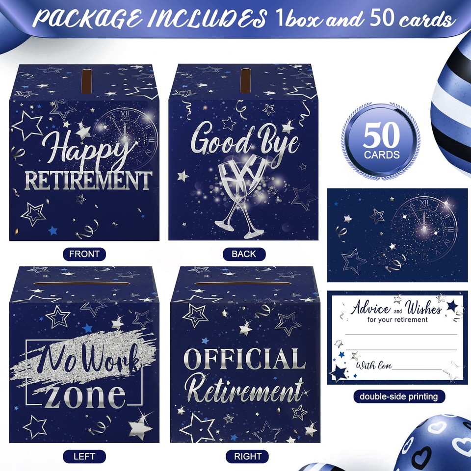 51 Pcs Retirement Card Box Happy Retirement Party Favors Well Wish and ...