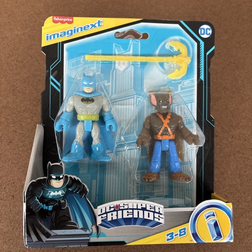Imaginext DC Super Friends BATMAN & MAN-BAT 3" Figure Bat-Tach 2-Pack ...