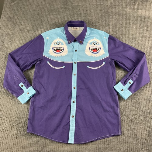 Boozelele Shirt Large Snowman Monster Yeti Western Button Up Christmas ...