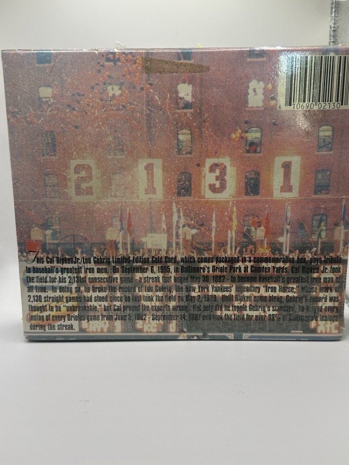 Cal Ripken Jr Lou Gehrig 2131 Iron Men 23KT Gold Card Limited Edition ...