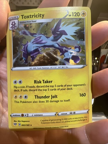 Toxtricity 63/189 Sword & Shield Darkness Ablaze Cosmos Holo Pokemon ...