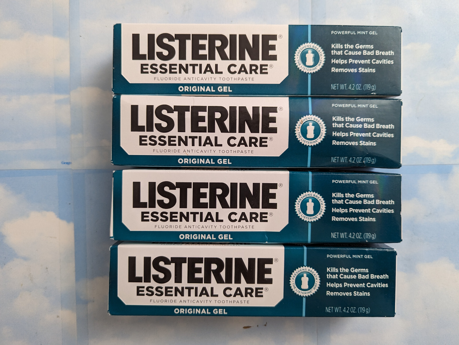 LOT (4) LISTERINE ESSENTIAL CARE TOOTHPASTE ORIGINAL MINT GEL 4.2 OZ ...