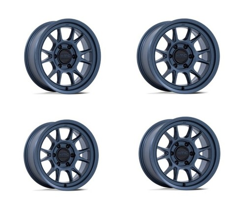 Set 4 KMC KM729 Range 17x8.5 6x5.5 Metallic Blue Wheels 17" -10mm ...