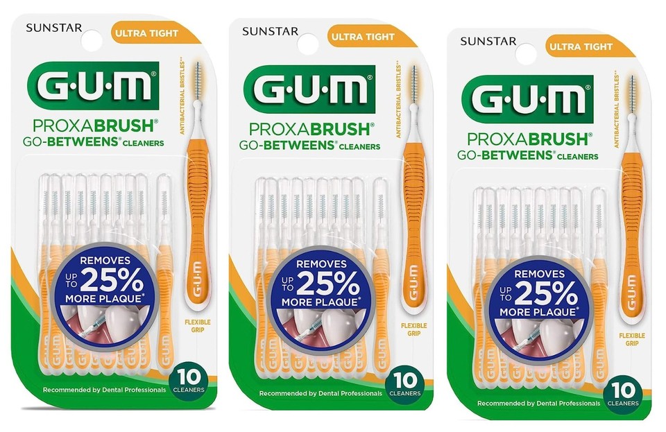 Sunstar GUM Go-betweens Proxabrush Ultra Tight Cleaners 10 ct, 1-6 Pack ...