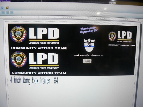 Lynchburg VA Police Utility Trailer Decals 1:64 | eBay.de
