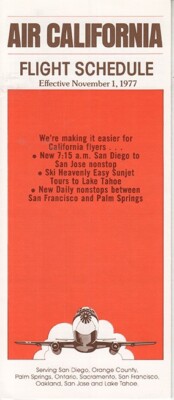 Air California timetable 1977/11/01 | eBay