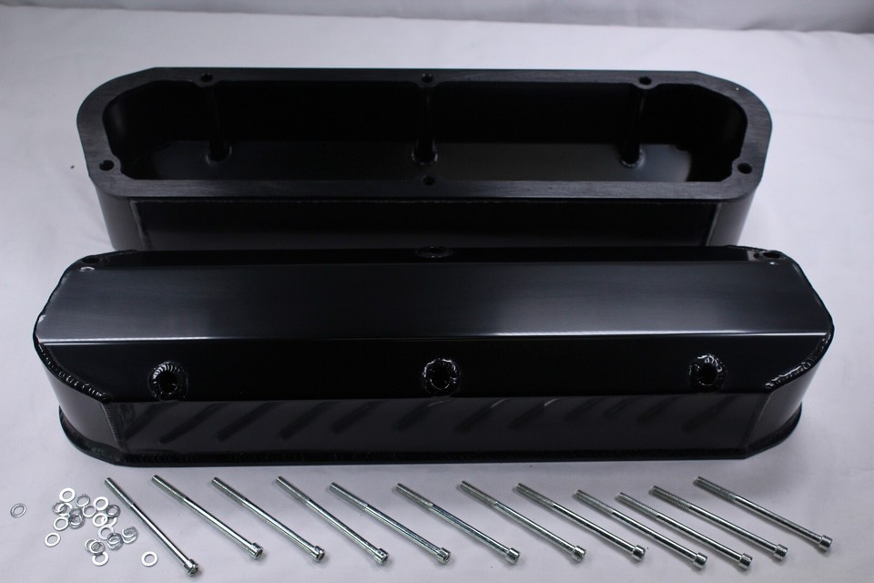SBF Ford 289 302 351W Billet Rail Fabricated Aluminum Valve Covers 14 ...