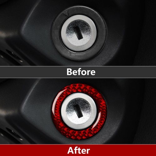 23Pcs Full Kit Red Interior Carbon Fiber Decal Trim Cover Fit Ford ...
