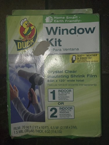 Duck Window kit Crystal Clear Insulating Shrink Wrap 84in/120'' Wide ...