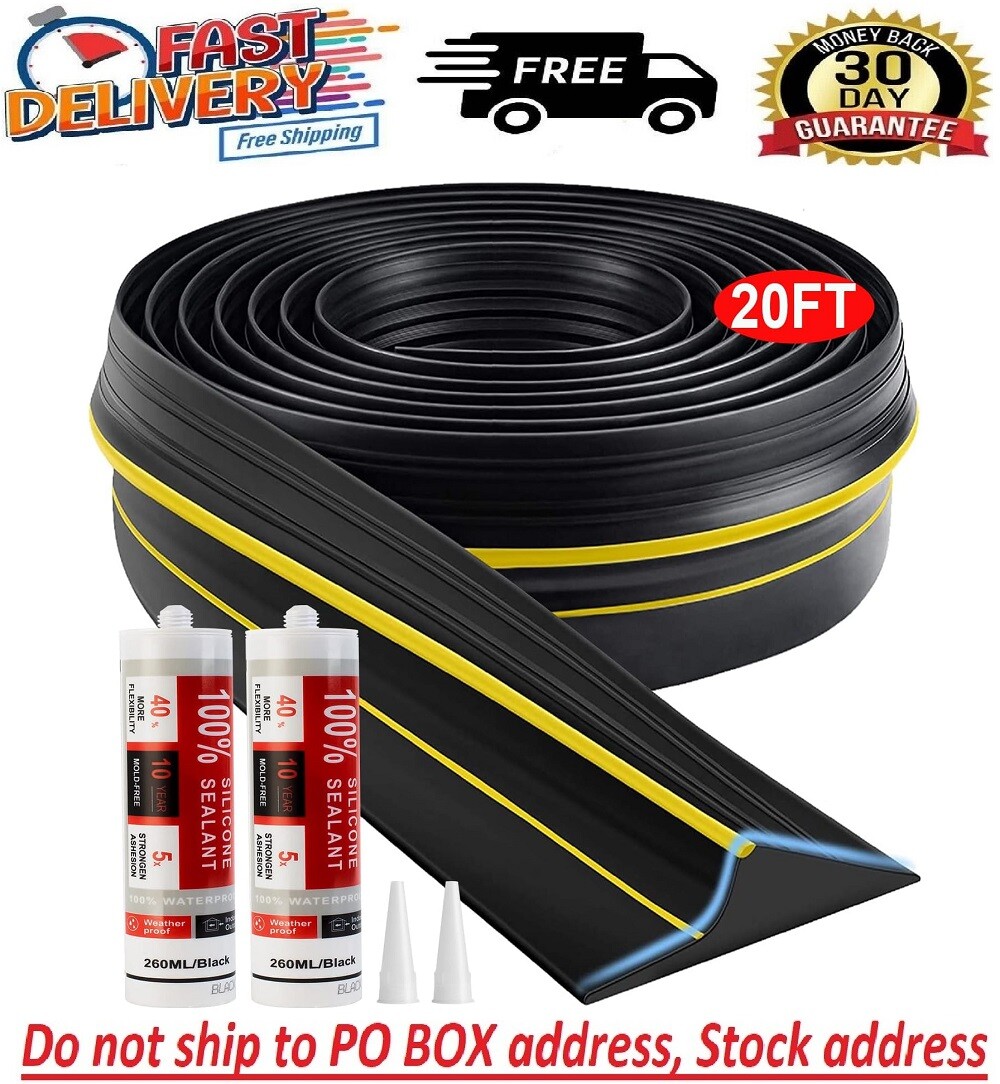 Universal Garage Door Threshold Seal Strip 20FT Kit, Bottom Waterproof ...